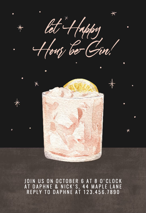 Happy Hour At Home Cocktail Party Invitation Template Greetings Island
